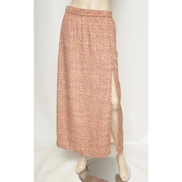 Michael Kors | Skirts | Michael Kors Front Slit Star Cross Lined Long ...